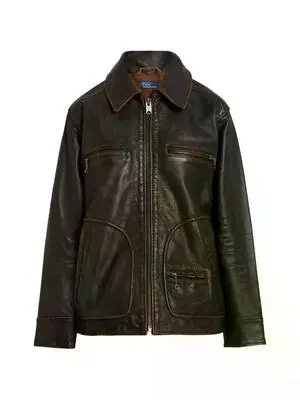 Polo Ralph Lauren Distressed Leather Moto Jacket