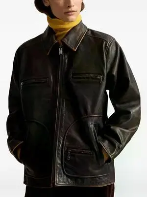 Polo Ralph Lauren Distressed Leather Moto Jacket