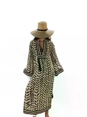 Johanna Ortiz Abstract Print Midi Dress