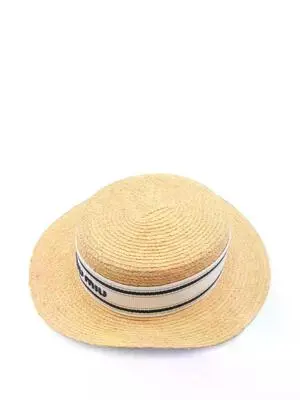 Miu Miu Logo-detail Raffia Sun Hat