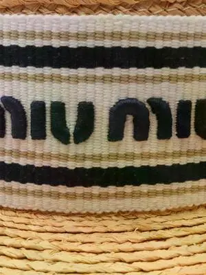 Miu Miu Logo-detail Raffia Sun Hat