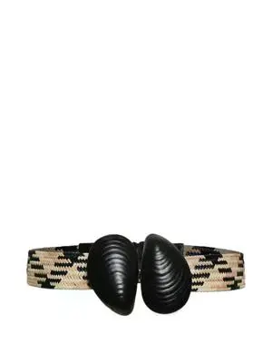 Johanna Ortiz Echoes Of The Frontier Belt With Shell-motif Buckle - Neutrals