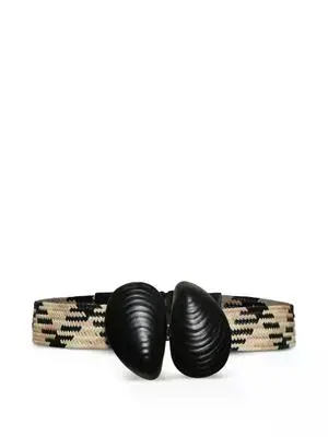 Johanna Ortiz Echoes Of The Frontier Belt With Shell-motif Buckle - Neutrals