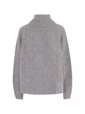 ALLUDE Basket-weave Roll-neck Sweater