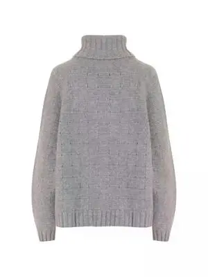ALLUDE Basket-weave Roll-neck Sweater