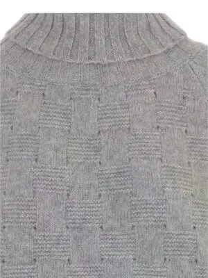 ALLUDE Basket-weave Roll-neck Sweater