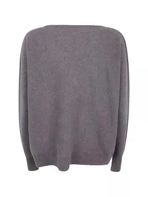 D.exterior Boat Neck Sweater With Chain-link Trim