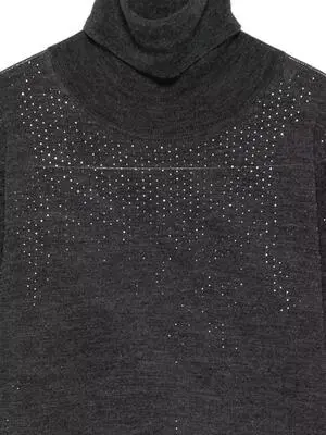 P.a.r.o.s.h Rhinestone Embellished Roll Neck Top