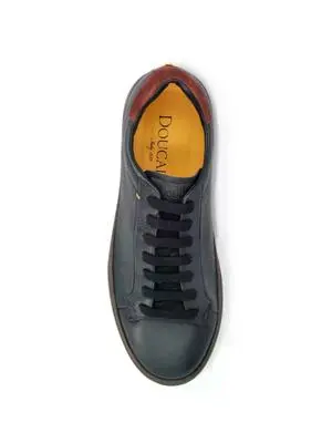 DOUCAL'S Pebbled Leather Lace-up Sneakers