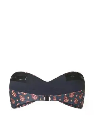 Johanna Ortiz Johanna Ortiz Sea Sprite Paisley-Print Bandeau Bikini Top Blue
