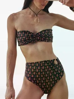 Johanna Ortiz Sea Sprite Paisley-print Bandeau Bikini Top - Blue