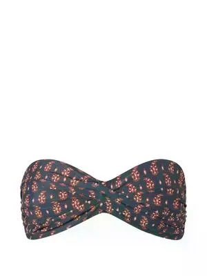 Johanna Ortiz Johanna Ortiz Sea Sprite Paisley-Print Bandeau Bikini Top Blue