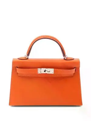 Hermès Mini Kelly Two-way Handbag In Epsom Leather - Orange