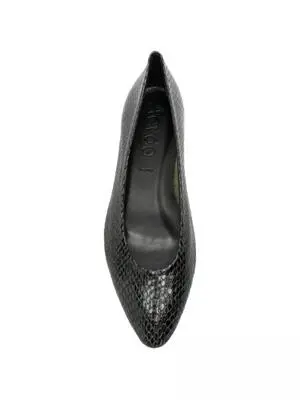 AeydĒ Snake-effect Leather Ballet Flats