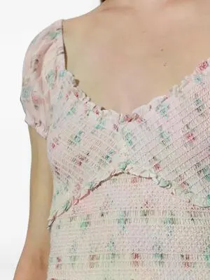 LoveShackFancy Amandla Floral-print Tiered Maxi Dress - Pink