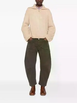 Moncler Cable-knit Zip-up Sweater - Neutrals