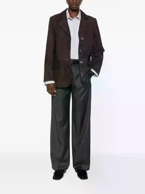 YERSE Suede Leather Jacket - Brown
