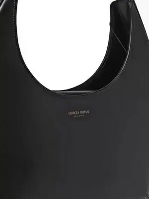 Giorgio Armani Logo Stamp Leather Tote Bag