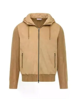 Herno Hooded Panelled Jacket - Brown