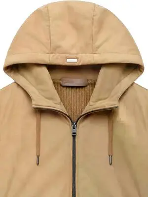 Herno Hooded Panelled Jacket - Brown