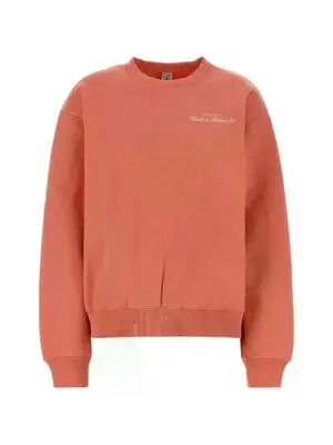 SPORTY & RICH Cotton Logo Print Sweatshirt
