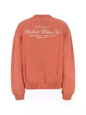 SPORTY & RICH Cotton Logo Print Sweatshirt