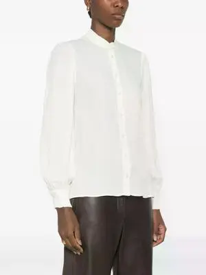TWINSET Chevron-pattern Ruffled-collar Shirt