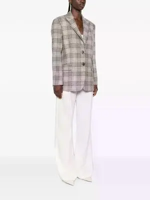 TWINSET Checked Wool Blazer With Notched Lapels