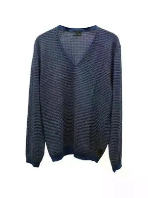 Fendi Knitted V-neck Sweater - Blue