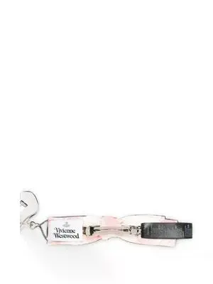 VIVIENNE WESTWOOD Orb-embroidered Checked-pattern Hair Clip - Neutrals