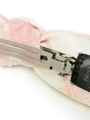 VIVIENNE WESTWOOD Orb-embroidered Checked Hair Clip - Neutrals