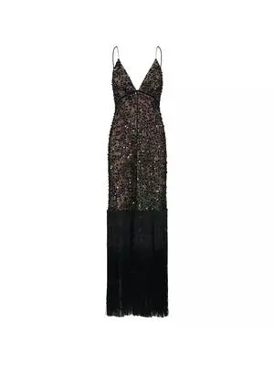 Johanna Ortiz Sequin-embellished Fringe Maxi Dress