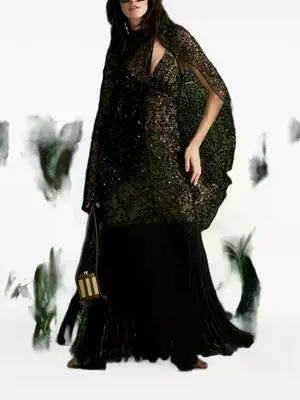 Johanna Ortiz Sequin-embellished Fringe Maxi Dress