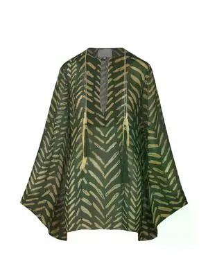 Johanna Ortiz Refugio De Sol" Chevron Print Mini Dress - Green