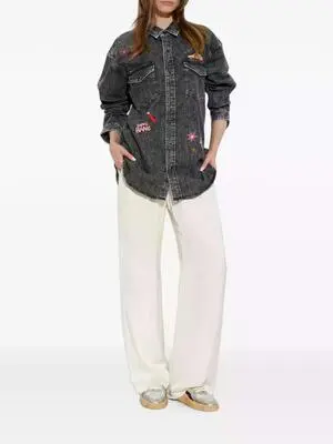 MOTHER The Exes And Ohs Embroidered Denim Shirt