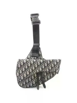Dior 2000s Saddle Monogram-pattern Messenger Bag - Blue