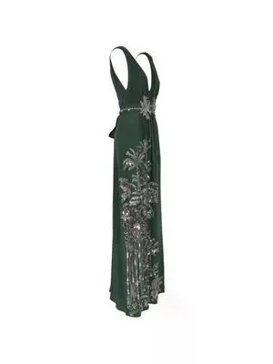 Johanna Ortiz Expedición Elegante Sequin-embellished Silk Maxi Dress