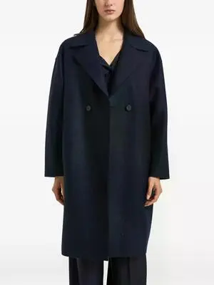 Harris Wharf London Double-breasted Notched-lapels Coat - Blue