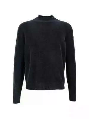 RRD Velvet-effect Crew-neck Sweater - Grey