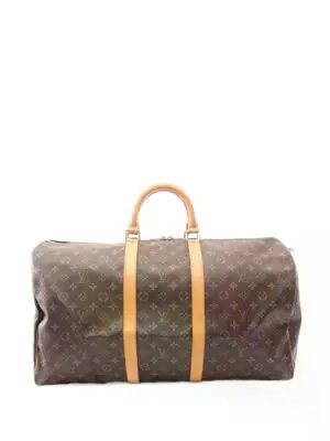 LOUIS VUITTON 1997 Keepall 55 Monogram Luggage Bag - Brown