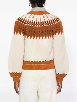 I BLUES Crystal-embellished Jacquard-knit Sweater
