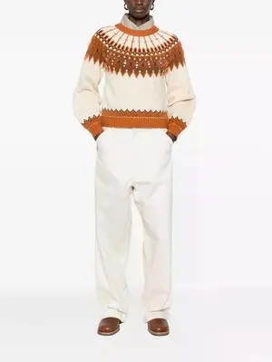 I BLUES Crystal-embellished Jacquard-knit Sweater - Neutrals