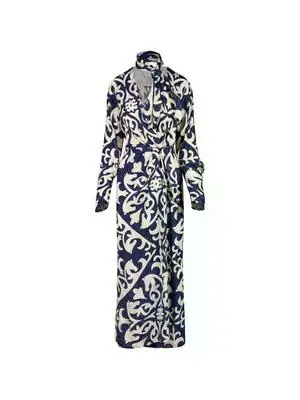 Johanna Ortiz Unmooring Wrap Midi Dress - Blue