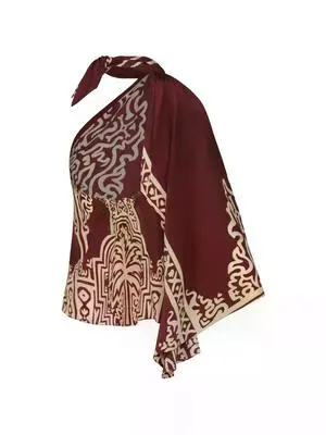 Johanna Ortiz One-shoulder Graphic Print Top