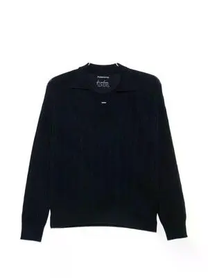 PUROTATTO Navy Cashmere Cable-knit Sweater - Blue