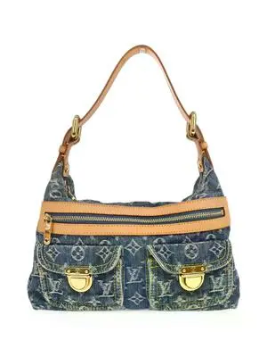 LOUIS VUITTON Monogram Denim Baggy Shoulder Bag - Blue