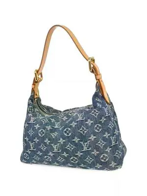 LOUIS VUITTON Monogram Denim Baggy Shoulder Bag - Blue