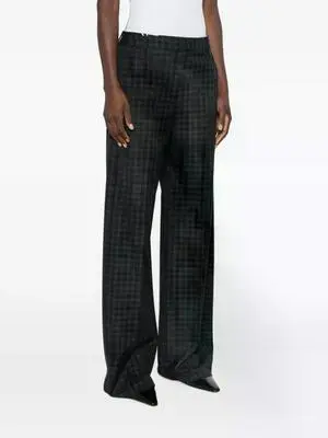 I BLUES Tartan Check Wide-leg Trousers