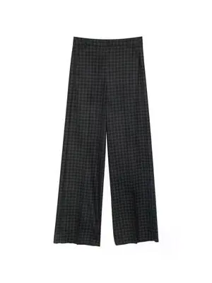 I BLUES Tartan Check Wide-leg Trousers - Blue
