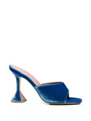Amina Muaddi Lupita Velvet Sandals - Blue